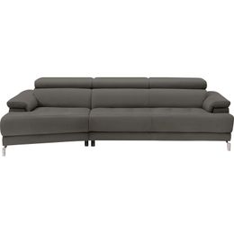 Egoitaliano Ecksofa &raquo;Soul, extravagantes Designsofa, Megasofa, super bequem, tolle Details&laquo; mit Trapez-Abschlu&szlig;element, inkl verstellbarer Kopfteile grau Leder &raquo;