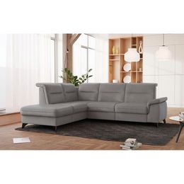 Sit & More SIT&MORE Ecksofa »Astoria L-Form« wahlweise mit motorischer Relaxfunktion hellgrau