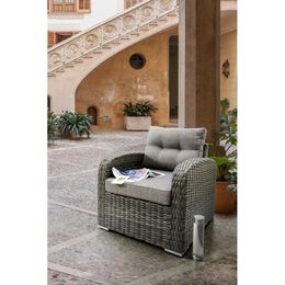 Destiny Loungesessel »SANTA« Aluminium, Polyrattan, inkl. Auflagen mixed grey Obermaterial: 100% Polyester. Füllung: 50% Polyester, 50% Polyurethan