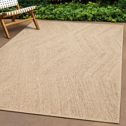 the carpet Teppich &raquo;Kansas&laquo; rechteckig 1 mm H&ouml;he moderner robuster In und Outdoor Teppich Jute Look Natur Obermaterial: 100% Polypropylen B : 200...