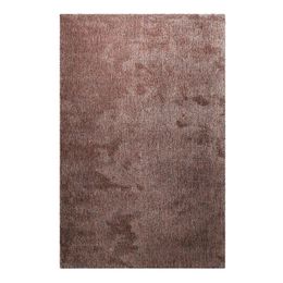 HOMIE LIVING Teppich &raquo;Pisa&laquo; rund 25 mm H&ouml;he Hochflor, Microfaser, uni, weich, Shaggy, Wohnzimmer, Schlafzimmer grau rosa meliert Obermaterial: 100%...