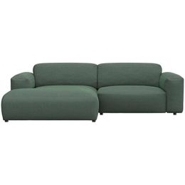FLEXLUX Ecksofa »Lucera Chaislongue rechts oder links, L-Form, bequem« modern & anschmiegsam, Kaltschaum, Stahl-Wellenunterfederung Dusty Green