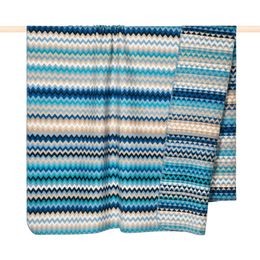 Pad Wohndecke »CELIN« Made in Europe blue Obermaterial: 65% Baumwolle, 35% Polyacryl B/L: 150 cm x 200 cm