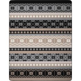 Biederlack Wohndecke »Winter Braid« mit Zierstich beige-anthrazit Obermaterial: 58% Baumwolle, 42% Polyester B/L: 150 cm x 200 cm