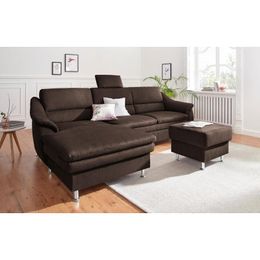 Sit & More sit&more Ecksofa &raquo;Cardoso L-Form&laquo; mit Federkern, wahlweise mit Bettfunktion braun Luxus-Microfaser 2 (100% Polyester);Luxus-Microfaser ALTARA NUBUCK (