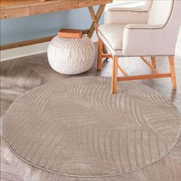 Carpet City Teppich &raquo;Frise&eacute;-Teppich FANCY 648&laquo; rechteckig 12 mm H&ouml;he Kurzflor, 3D-Optik, Kreisf&ouml;rmiges Muster, Wohnzimmer, Schlafzimmer Beige...