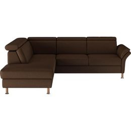 Home Affaire Ecksofa »Calypso L-Form« mit Relaxfunktion motorisch im Sofa 2, 5- Sitzer dunkelbraun