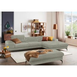 W.Schillig Ecksofa &raquo;piedroo, Designsofa mit tollem Sitzkomfort, bequem und elegant, L-Form&laquo; Kopfteilverstellung, wahlweise mit Sitztiefenverstellung, 