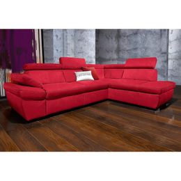 exxpo - SOFA FASHION Ecksofa »Salerno, klassisch modernes Funktionssofa, hoher Sitzkomfort, L-Form« inkl. Kopf- und Armteilverstellung, wahlweise...