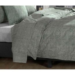 ZO HOME Bettlaken »Lino« Laken aus 100% Baumwolle, Linen-look Print, Betttuch ab 90x200 Army-Green Obermaterial: 100% Baumwolle B/L: 290 cm x 160 cm