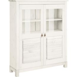 Home Affaire Highboard »Rauna« Vitrine, Breite 111, 6 cm, aus massiver Kiefer weiß 0