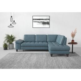 Sit & More SIT&MORE Ecksofa »Westham L-Form« mit Ottomane, mit oder ohne Bettfunktion, Bettkasten, Verstellung greyblue