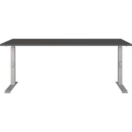 Germania Schreibtisch »Downey« höhenverstellbar von 68-91 cm, verfügbar in verschiedenen Breiten Graphit/Silber + Silber + Graphit