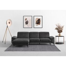 Sit & More SIT&MORE Ecksofa »Cabana L-Form« Recamiere, wahlweise mit Sitztiefen-, Armlehnen- und Kopfteilfunktion grau
