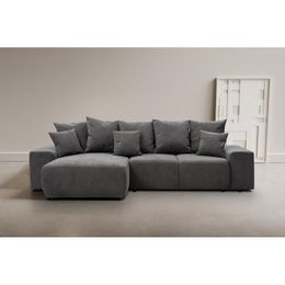 WERK2 Ecksofa »Riwa, modernes Sofa zum Kuscheln und Entspannen, Breite 300cm, L-Form« Trendiges Ecksofa mit vielen Kissen, Schlaffunktion &...