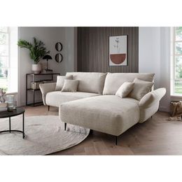 Inosign Ecksofa »Amarena L-Form« inklusive Armlehnenverstellfunktion, 4x Zierkissen gratis beige