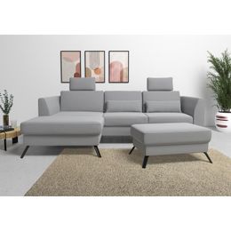 Sit & More SIT&MORE Ecksofa »Olsen L-Form« inklusive Sitztiefenverstellung, wahlweise mit Bettfunktion, 15cm hoch hellgrau 0