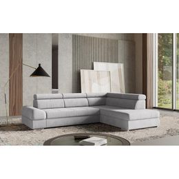 Sit & More SIT&MORE Ecksofa »Broadway L-Form« mit verstellbaren Kopfteilen, wahlweise mit Bettfunktion silver