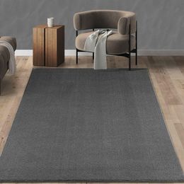the carpet Teppich &raquo;Suez&laquo; rechteckig 14 mm H&ouml;he weicher Wohnzimmer Teppich Anti-Rutsch R&uuml;cken Anthrazit Obermaterial: 100% Polyester B : 200 cm 1...