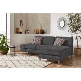 Sit & More SIT&MORE Ecksofa »Clio L-Form« wahlweise mit Bettfunktion oder Vorziehsitz und Bettkasten, Federkern anthrazit