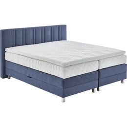 Westfalia Schlafkomfort Boxspringbett wahlweise mit Bettkasten und Topper navy