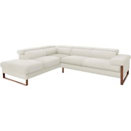 W.Schillig Ecksofa »finn, Designsofa mit tollem Sitzkomfort, bequem, L-Form« German Design Award 2016, Fußgestell Nussbaum natur, Breite 281 cm...
