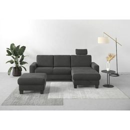 Home Affaire Ecksofa »Summer L-Form« mit Recamiere, mit oder ohne Bettfunktion und Bettkasten, Cord-Bezug anthrazit