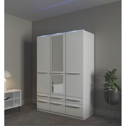 Priess Kleiderschrank »Schrank Garderobe Wäscheschrank Barcelona in 5 Breiten« viel Stauraum, geräumige Schubkästen, mit Spiegel, MADE IN GERMANY weiß
