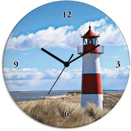 Artland Wanduhr &raquo;Leuchtturm Sylt&laquo; wahlweise mit Quarz- oder Funkuhrwerk, lautlos ohne Tickger&auml;usche blau