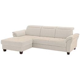 Home Affaire Ecksofa &raquo;Solvei L-Form&laquo; mit Recamierenabschlu&szlig; und Sitztiefenverstellung beige Struktur (100% Polyester);Luxus-Microfaser Lederoptik (100