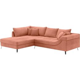 MR. COUCH Ecksofa »Portofino L-Form« 4 Bezugsqualitäten, 13, 5 cm hohe Metall-Profilfüße in matt-schwarz Novaclean Avanti 9 ginger