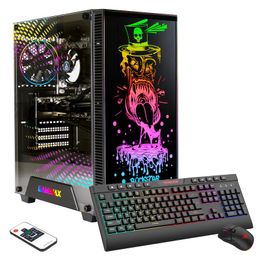 GAMEMAX PC »Multimedia-PC Rockstar 7459« schwarz WLAN AC, ARGB-Beleuchtung Front, 2x PS/2, 1x DVI, 1x HDMI, 4x USB 3.2 Gen 1, 2x USB 2.0, 1x RJ-45,...