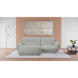 BETYPE Ecksofa »Be Fluffy« Softes Sitzgefühl, moderne Kedernaht, hochwertiger Bezug silver grey
