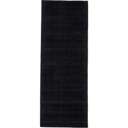 CarpetFine Teppich &raquo;Ava Viskoseteppich&laquo; rechteckig 13 mm H&ouml;he Seidenoptik, leichter Glanz, auch als L&auml;ufer erh&auml;ltlich schwarz Obermaterial: 100%...