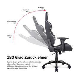 AKRacing Gaming-Stuhl »Core LX Plus AK-LXPLUS-WT hochwertiges Kunstleder« () schwarz/weiß + schwarz Sitzhöhe stufenlos einstellbar von 34,5 cm - 43 cm