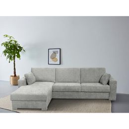 Home Affaire Ecksofa »Roma "L" Dauerschlaffunktion, mit Unterfederung« Matratzenhöhe 14cm, , Liegemaße ca 163x198 cm, L-Form hellgrau