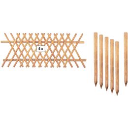 TETZNER & JENTZSCH TETZNER & JENTZSCH Gartenzaun &raquo;J&auml;gerzaun Jefferson 3&laquo; 80 cm hoch, 5 Elemente f&uuml;r 12, 5 Meter Zaun, mit 6 Pfosten braun