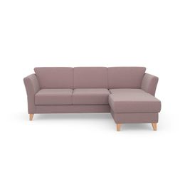 Sit & More SIT&MORE Ecksofa »Visby L-Form« Wahlweise mit Bettfunktion und Bettkasten, frei im Raum stellbar altrosa