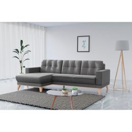Sit & More SIT&MORE Ecksofa »Lavida L-Form« wahlweise mit Kippfunktion und Bettkasten grey
