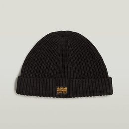 G-Star Raw G-STAR Strickmütze »Originals Fisherman Beanie« mit Label dk black
