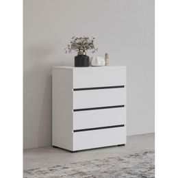 Inosign Kommode »Cross, Breite 60 cm, moderne grifflose Sideboard, 4 Schubkästen« Schubladenschrank mit viel Stauraum, Flur Highboard weiss Das...