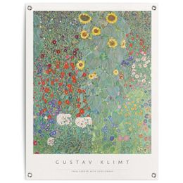 Reinders Poster &raquo;Gustav Klimt - Sonnenblumen&laquo; Outdoor f&uuml;r Garten oder Balkon gr&uuml;n Leinwand