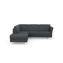 Sit & More SIT&MORE Ecksofa »Visby L-Form« Wahlweise mit Bettfunktion und Stauraum, frei im Raum stellbar dunkelgrau