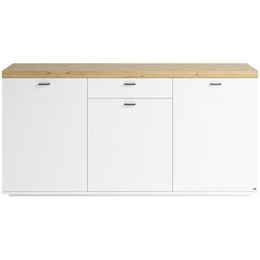 SET ONE BY Musterring Sideboard »Lancaster« In 2 Farben, mit unterschiedlichen Oberplatten auswählbar Weiss mit Eiche Artisan Oberplatte komplett