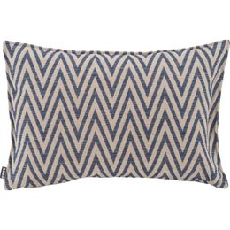 HOCK H.O.C.K. Dekokissen &raquo;Rigalon&laquo; Kissenh&uuml;lle mit F&uuml;llung, 1 St&uuml;ck, mit Zick-Zack Muster blau + Ethnomuster Jaquard-Struktur Kissen: 55% Polyester,...