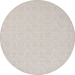 MERINOS Teppich &raquo;Creation 50057&laquo; rund 10 mm H&ouml;he elegant, gl&auml;nzend, Kurzflor, pflegeleicht, Wohnzimmer creme Obermaterial: 100% Polyester &Oslash; 200 cm...