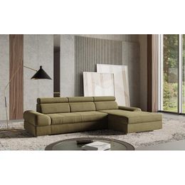Sit & More SIT&MORE Ecksofa »Broadway L-Form« inklusive Kopfteilverstellung, wahlweise mit Bettfunktion olive