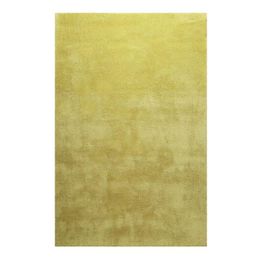 HOMIE LIVING Teppich &raquo;Pisa&laquo; rund 25 mm H&ouml;he Hochflor, Microfaser, uni, weich, Shaggy, Wohnzimmer, Schlafzimmer senfgelb Obermaterial: 100%...