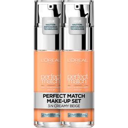 L'ORÉAL PARIS Foundation »Perfect Match Make-Up Doppelpack« mit langanhaltender Formel beige 3.N Foundation von L'Oréal Paris