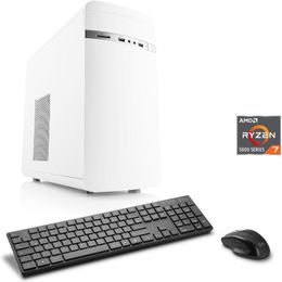 CSL Gaming-PC »Sprint V28514« weiß Inkl. Maus, Tastatur, WLAN 300 MBit/s, USB 3.2 Gen1: Startklar mit vollständigem Zubehör.